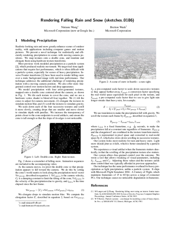 (PDF) Rendering Falling Rain and Snow (sketches 0186 | Niniane Wang ...
