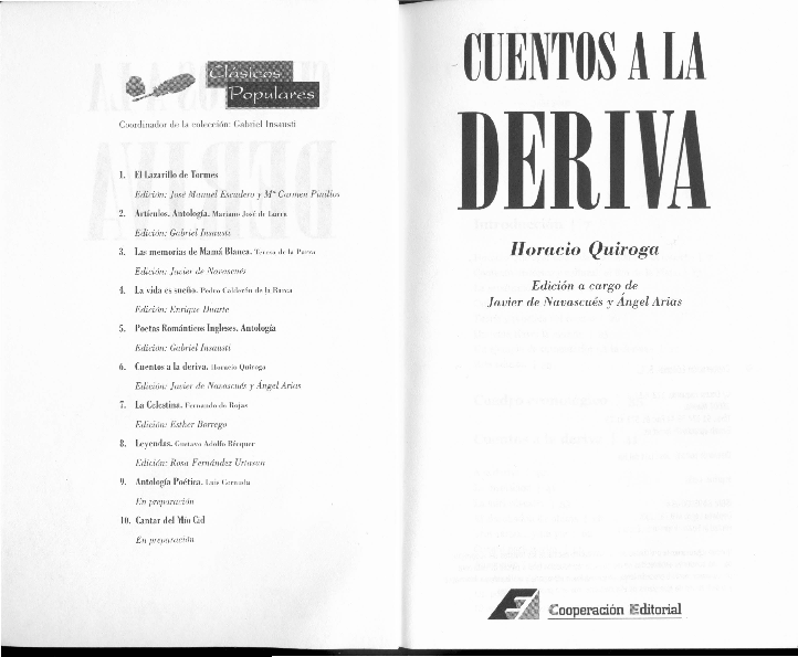 (PDF) Quiroga, Horacio: Cuentos a la deriva. Javier de Navascués y ...