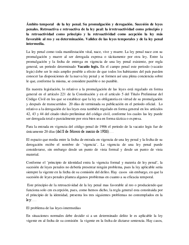 (DOC) Ambito temporal de la ley penal