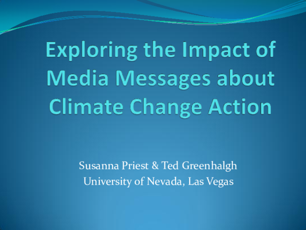 (PPT) Exploring the impact of media messages about climate change action