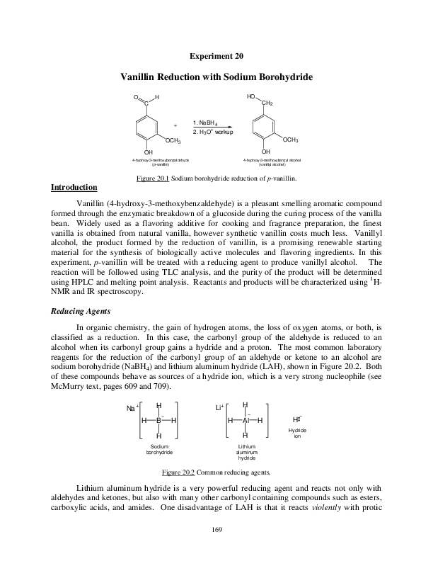 (PDF) Vanillin Reduction with Sodium Borohydride