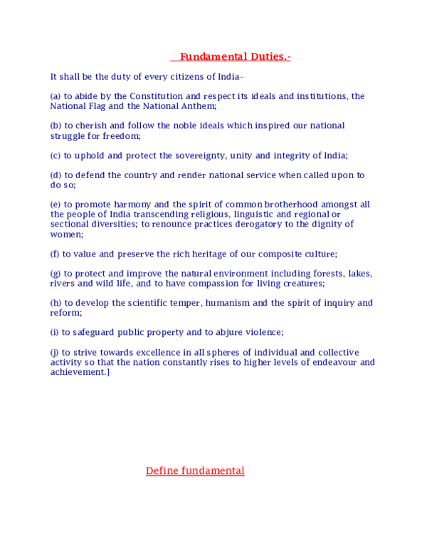 (DOC) Fundamental Duties