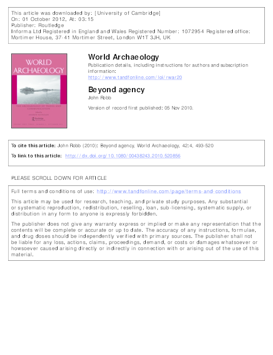 (PDF) Beyond agency