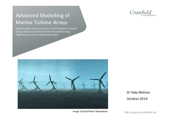 (PDF) [LECTURE] Advanced Modelling of Marine Turbine Arrays