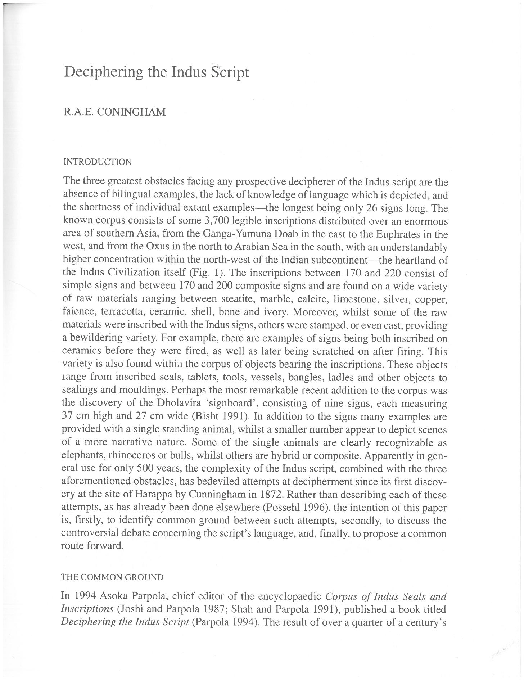 (PDF) Deciphering the Indus Script