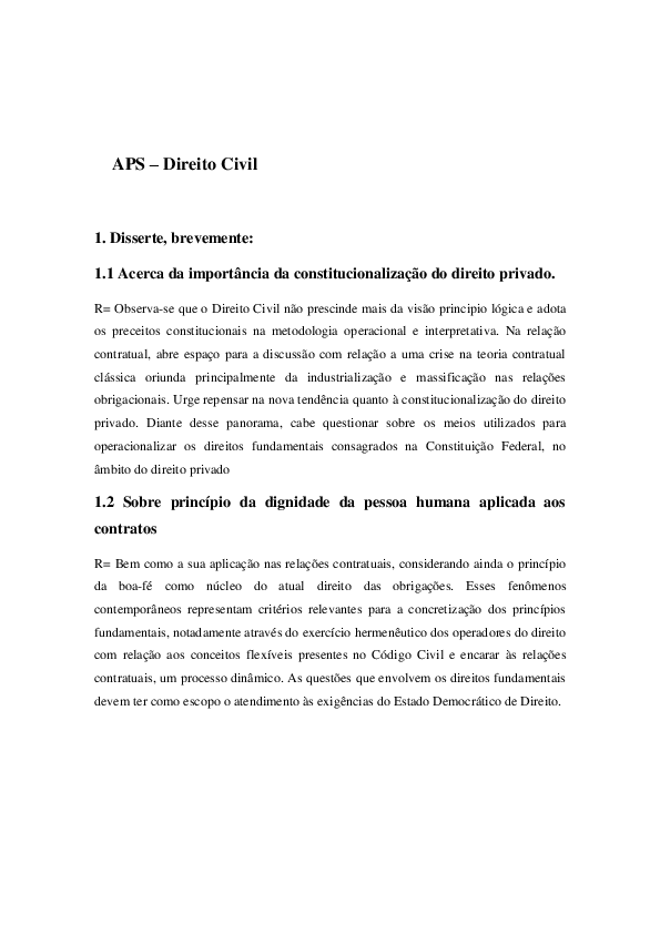 (DOC) APS – Direito Civil