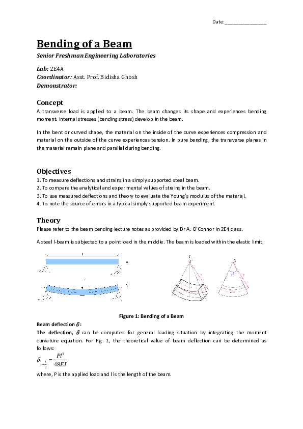 Deflection Of Beams Experiment Report - The Best Picture Of Beam