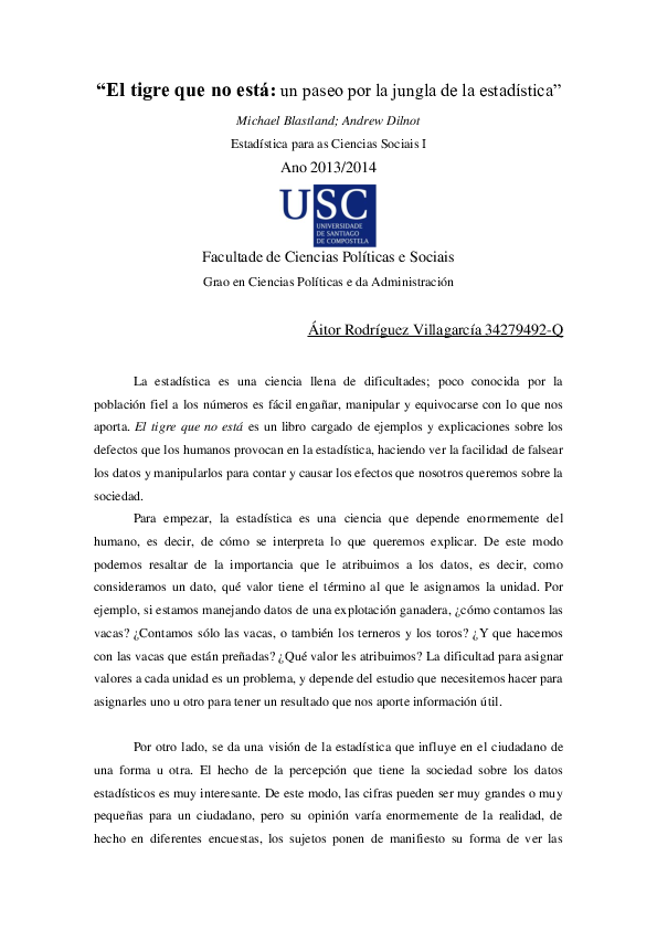 Doc El Tigre Que No Está Un Paseo Por La Jungla De La Estadística