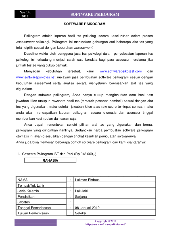 (PDF) Software Psikogram Gabungan Otomatis