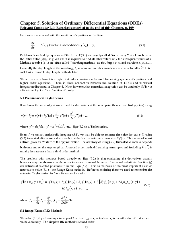 (PDF) 5 Solution of ODEs | Kar Heng Lee, Ph.D - Academia.edu