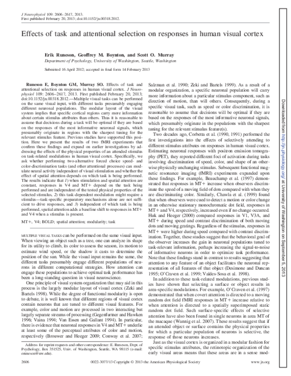 (PDF) Task and Attention Modulate Human Visual Cortex