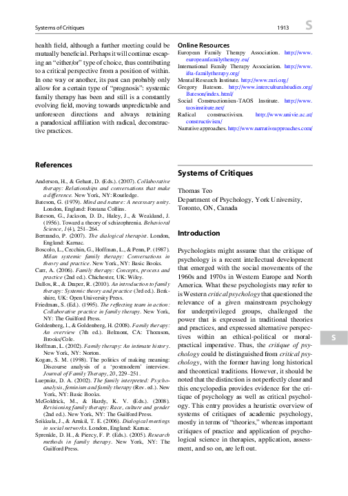 (PDF) Teo, T. (2014). Systems of critiques. In T. Teo (Ed ...