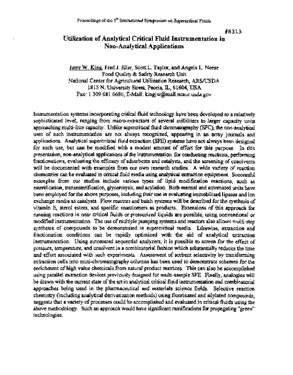 (PDF) Utilization of Analytical Critical Fluid Instrumentation in Non ...