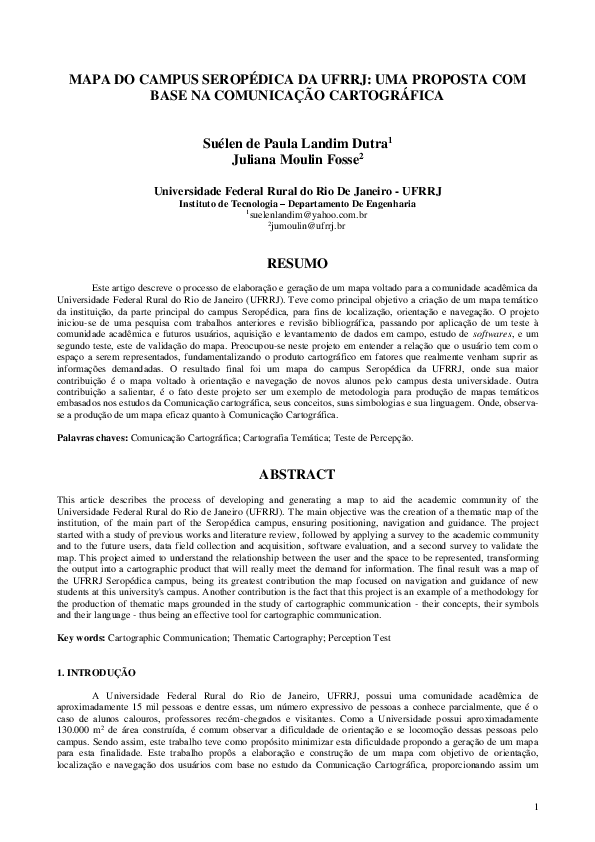 (PDF) MAPA DO CAMPUS SEROPÉDICA DA UFRRJ: UMA PROPOSTA COM BASE NA ...