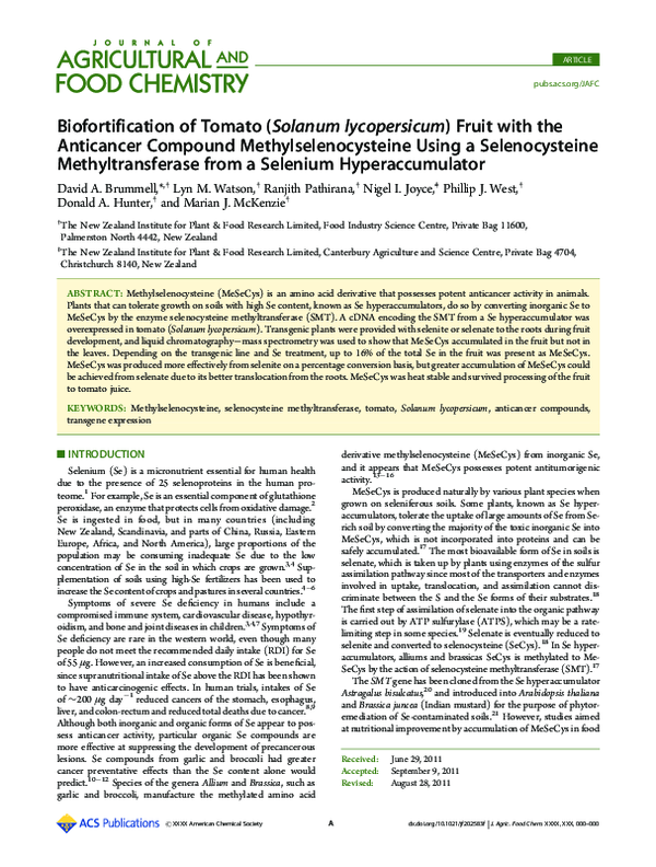 (PDF) Accumulation of an organic anticancer selenium compound in a ...