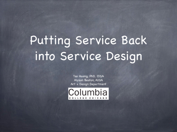 (PDF) Putting Service Back into Service Design