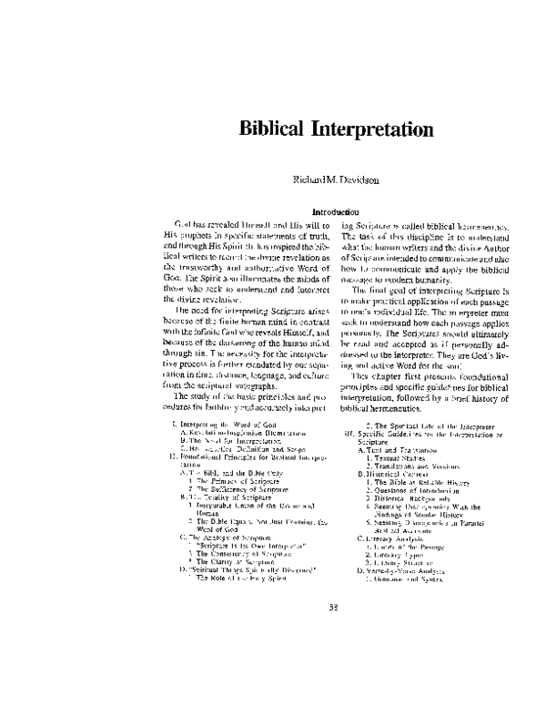 (PDF) Biblical Interpretation