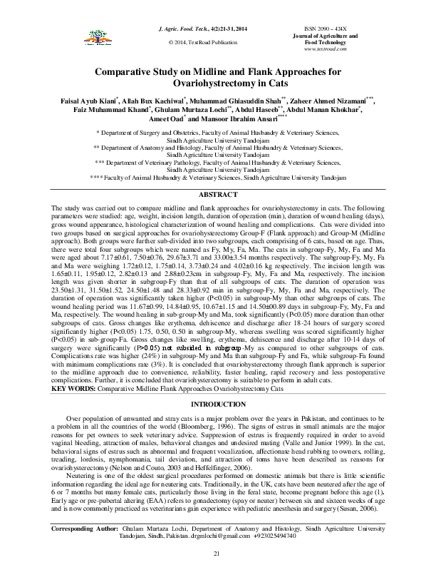 (PDF) Comparative Study on Midline and Flank Approaches for ...