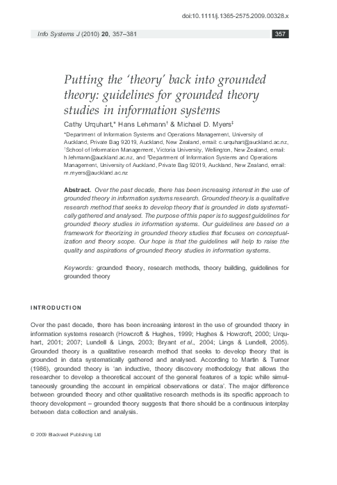 (PDF) Putting the 'theory' back into grounded theory: guidelines for ...