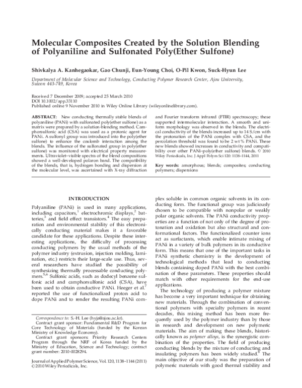(PDF) Molecular Composites Created by the Solution Blending of ...