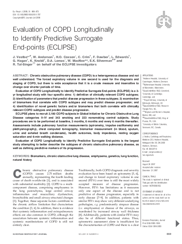 (PDF) Evaluation of COPD Longitudinally to Identify Predictive ...
