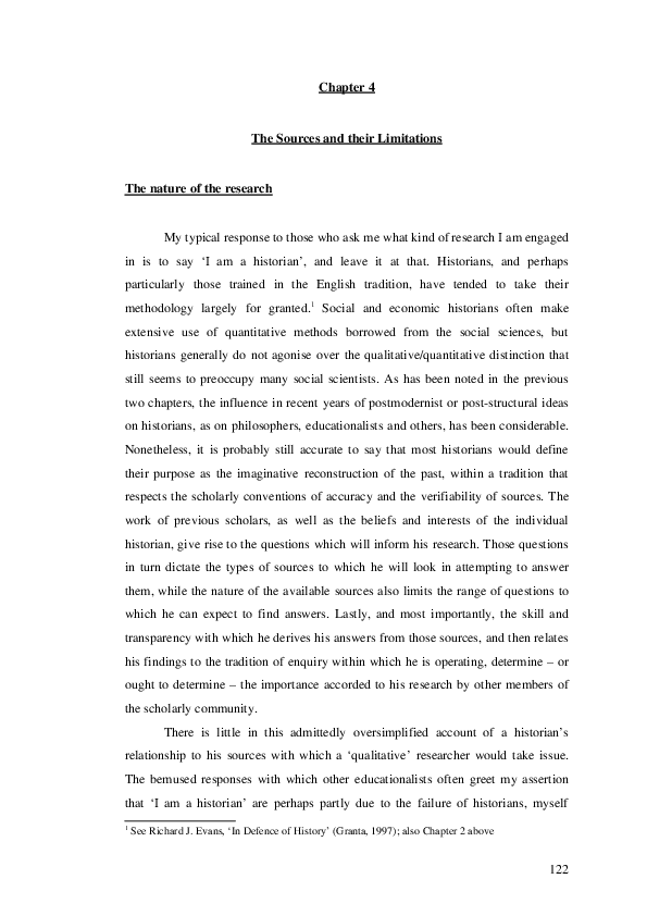 (DOC) Chapter 4: The Sources and Their Limitations