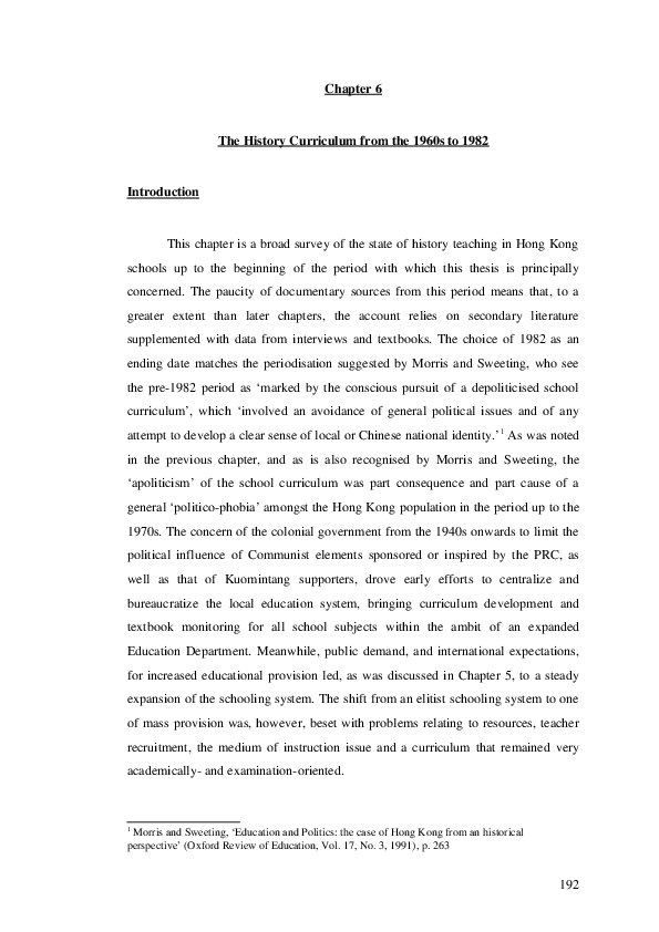 (DOC) Chapter 6: The History Curriculum from the 1960s to 1982
