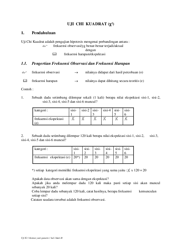 (PDF) UJI CHI KUADRAT (χ