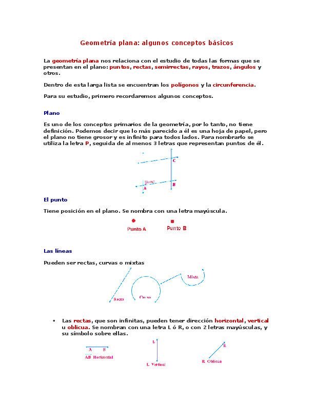 (DOC) Geometría plana: algunos conceptos básicos