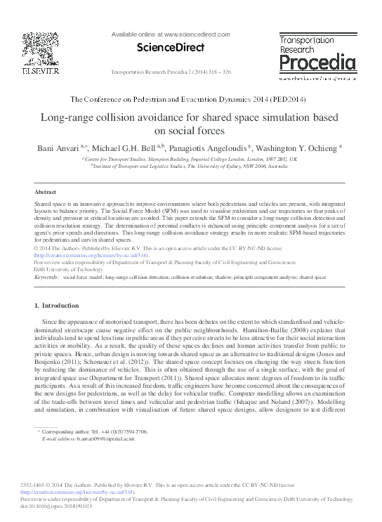Pdf Long Range Collision Avoidance For Shared Space Simulation Based