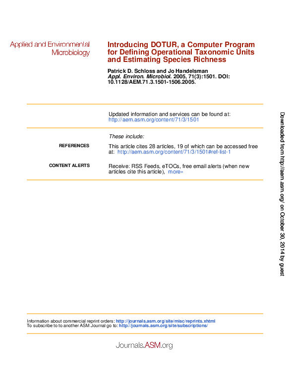 (PDF) Introducing DOTUR, a Computer Program for Defining Operational ...