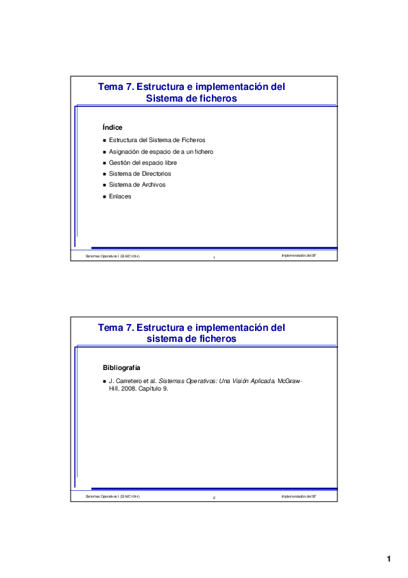 Asignación indexada • Asignación INDEXADA: – Ventajas: Facilidad de ...