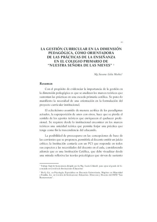 (PDF) LA GESTIÓN CURRICULAR EN LA DIMENSIÓN PEDAGÓGICA, COMO ORIENTADORA DE LAS PRÁCTICAS DE LA ...