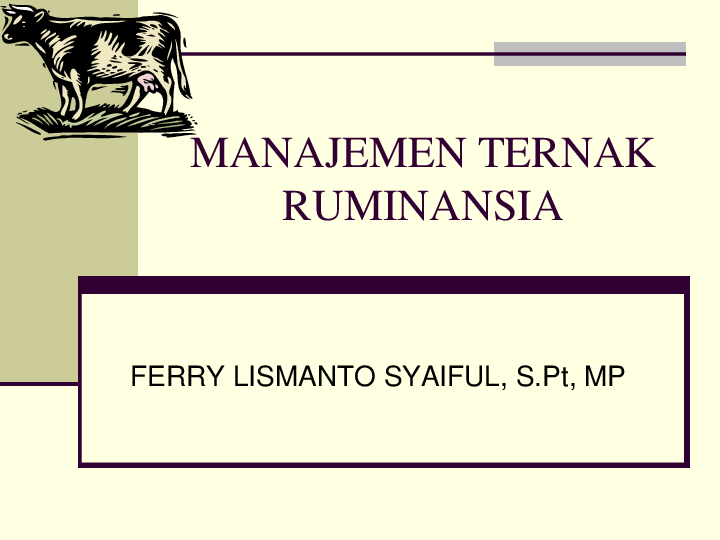 (PPT) Manajemen ternak ruminansia