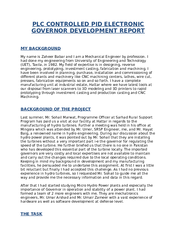 (DOC) PLC CONTROLLED PID ELECTRONIC GOVERNOR DEVELOPMENT REPORT MY ...