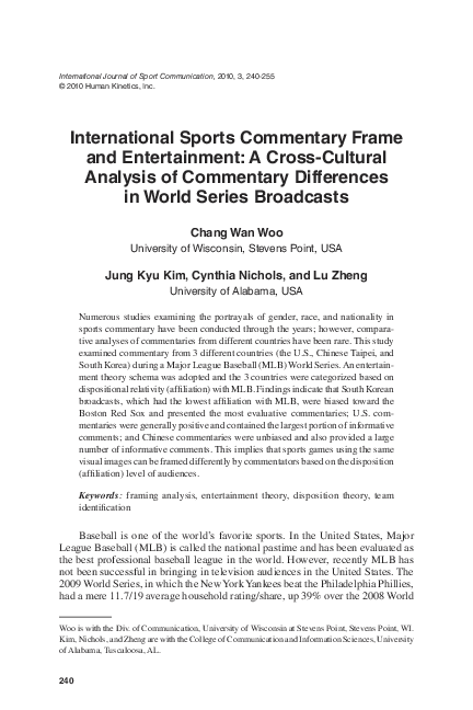 (PDF) International sports commentary frame and entertainment; A cross ...