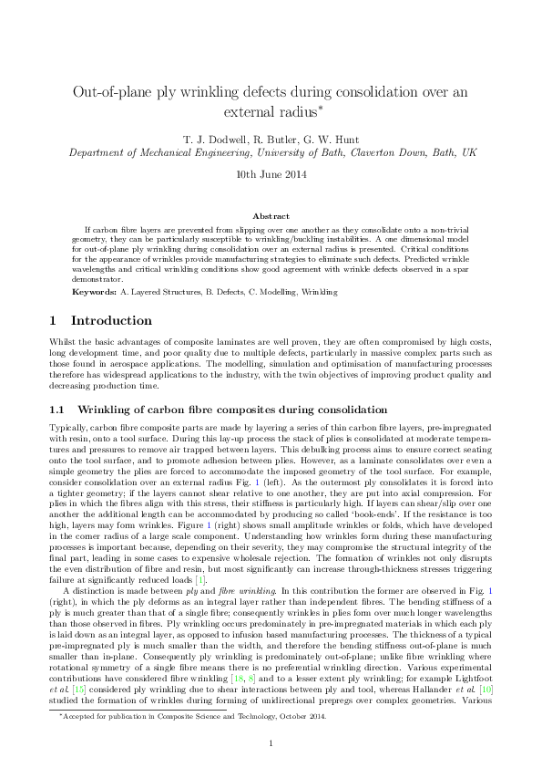 (PDF) Out-of-plane ply wrinkling defects during consolidation over an ...