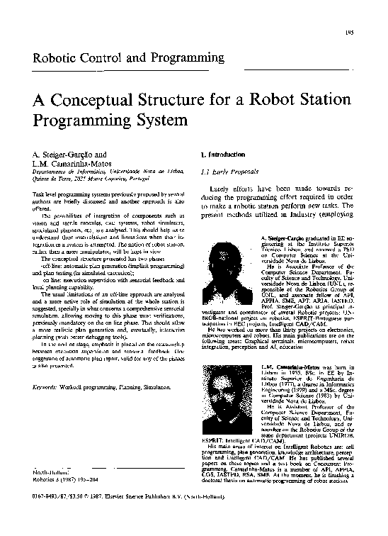 A Conceptual Structure for a Robot Station Programming System