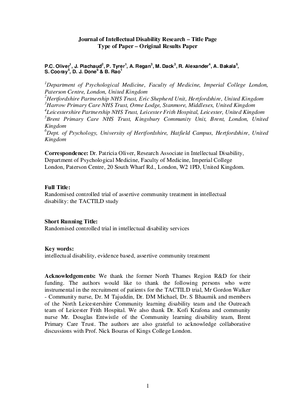 (PDF) Journal of Intellectual Disability Research - Title Page Type of ...