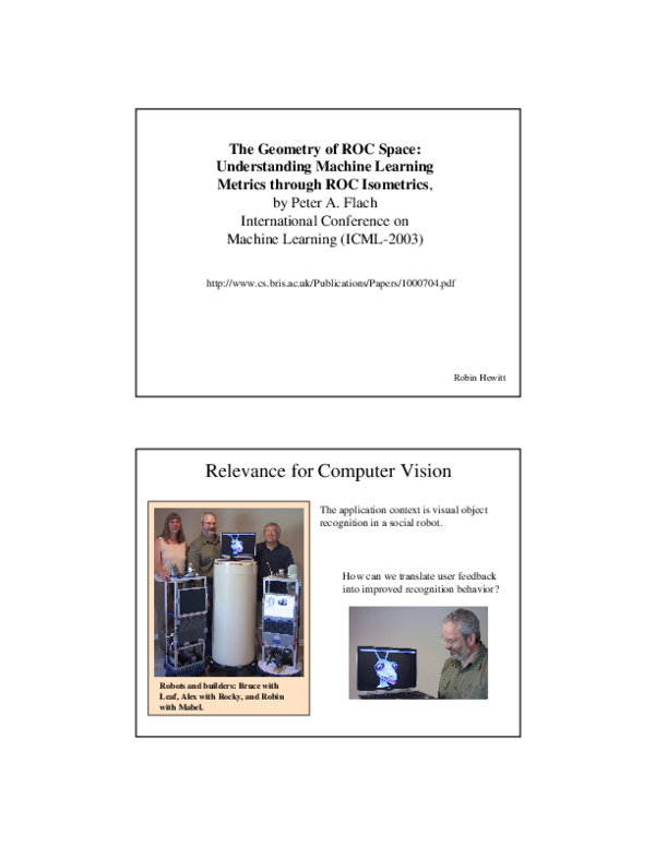 (PDF) The Geometry of ROC Space: Understanding Machine Learning Metrics ...