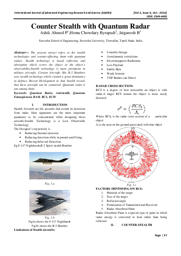 (PDF) Counter Stealth with Quantum Radar