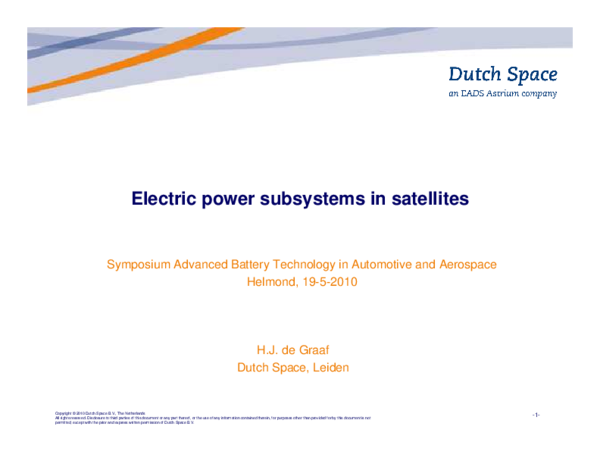 (PDF) Electric power subsystems in satellites