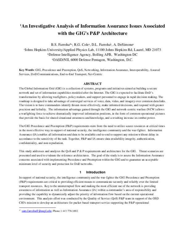 (PDF) 1 An Investigative Analysis of Information Assurance Issues ...