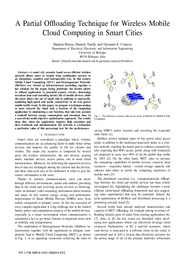 (PDF) A Partial Offloading Technique for Wireless Mobile Cloud ...