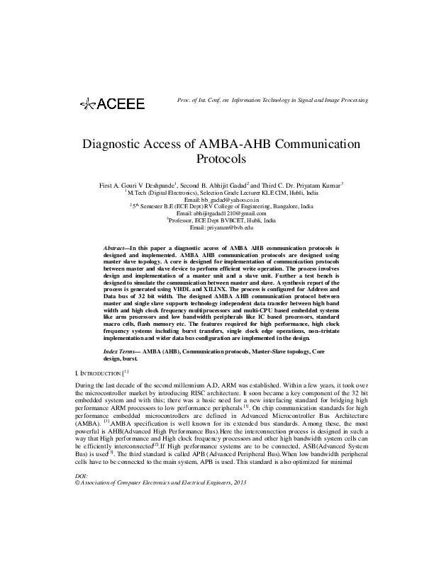 (PDF) AMBA AHB Protocols