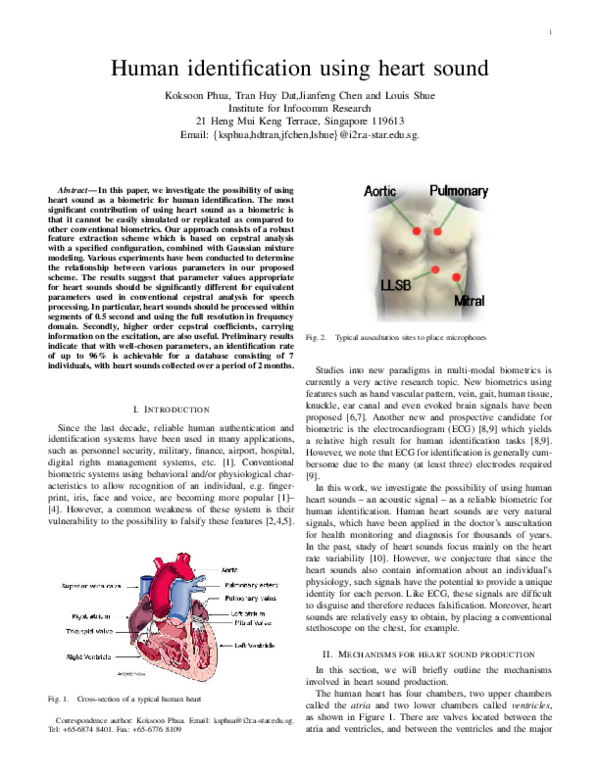 (PDF) Human identification using heart sound