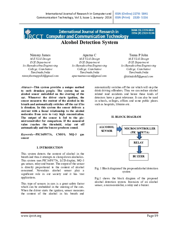 (PDF) Alcohol Detection System