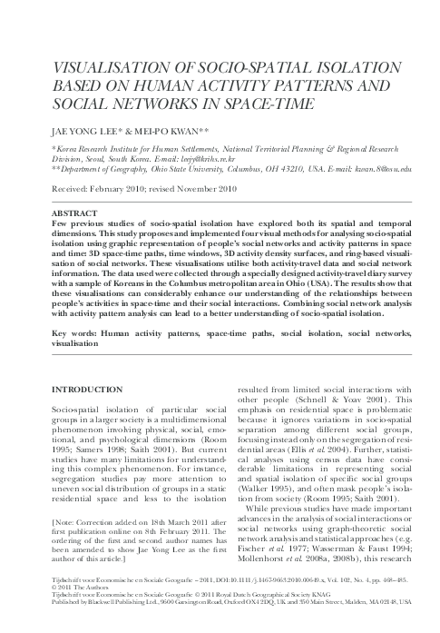 Visualisation of socio-spatial isolation based on human activity ...