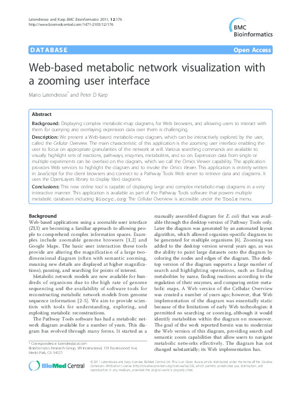 (PDF) Web-based metabolic network visualization with a zooming user ...