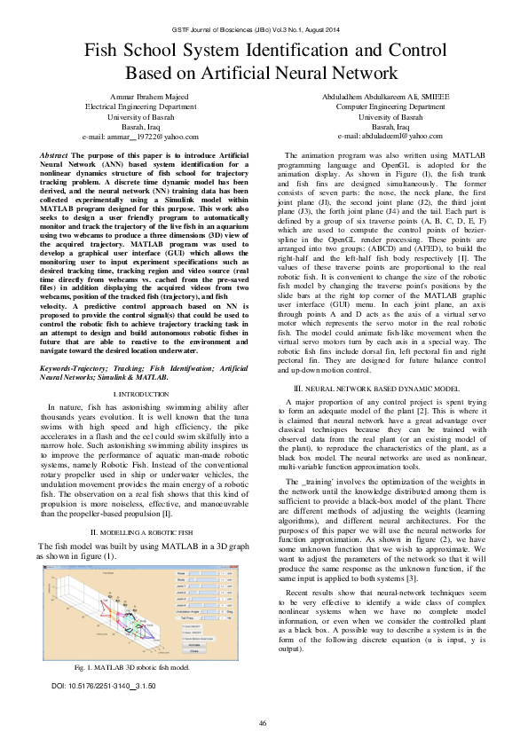 (PDF) Fish School System Identification and Control Based on Artificial Neural Network